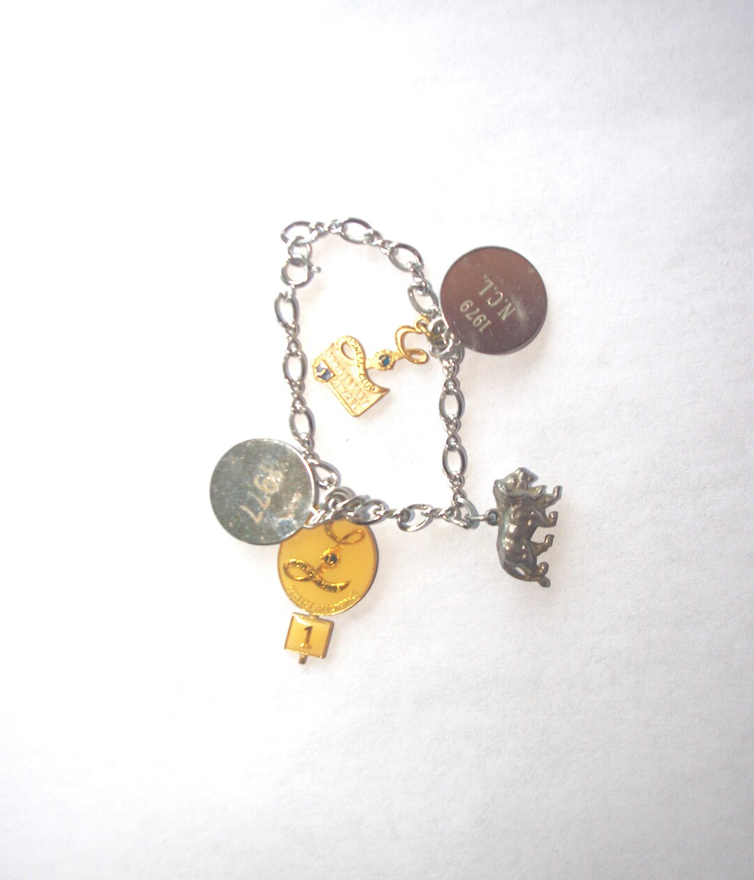 Vintage Charm Bracelet: Sterling W/ Lions' Club "lady Lioness" Charms ...
