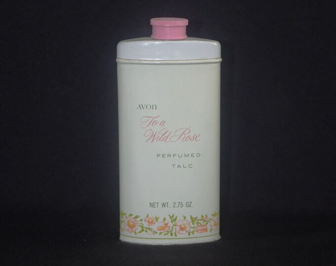 Vintage Tin: Avon "to a Wild Rose" Perfumed Talc / Powder, White W ...