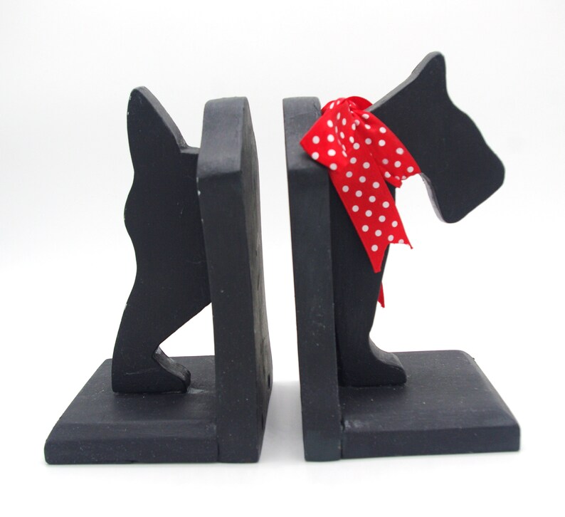 Wood / Wooden Bookends: Folk Art Black Scottie / Scottish | Etsy