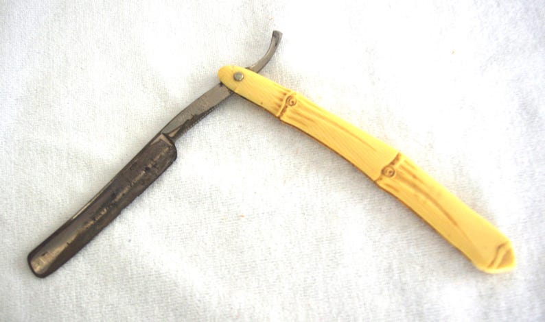 Antique Straight Razor: Celluloid "bamboo" Handle, Shapleigh Hdw Co, St ...