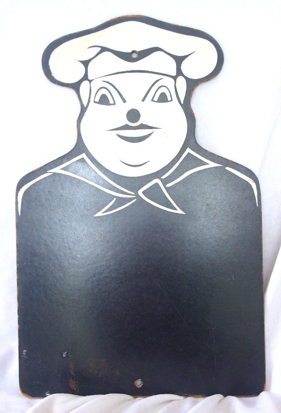 Vintage Restaurant Menu Chalkboard: 1960s Chef in Hat - Etsy