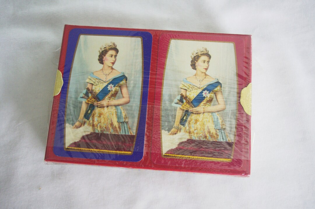 Vintage Playing Cards, Set W/ Box: MINT in BOX, Queen Elizabeth II ...