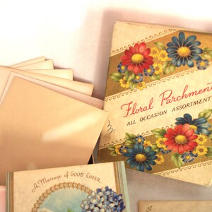 Vintage "floral Parchment" Cards in Box: Get Well, Gilded, 1950s - Etsy