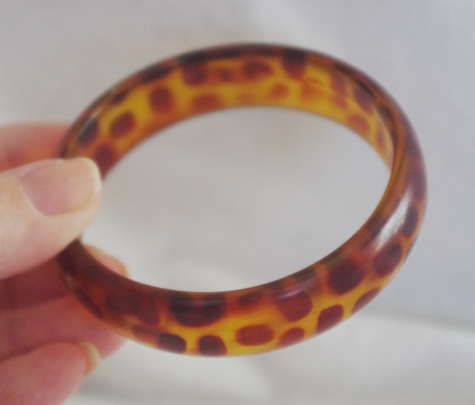 Vintage Bangle Bracelet: Spotted Tortoiseshell Tortoise Shell - Etsy