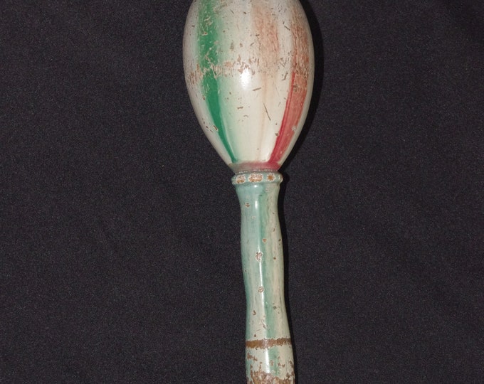 Wooden / Wood Sock Darner / Darning Egg: Striped, White, Green, Red ...