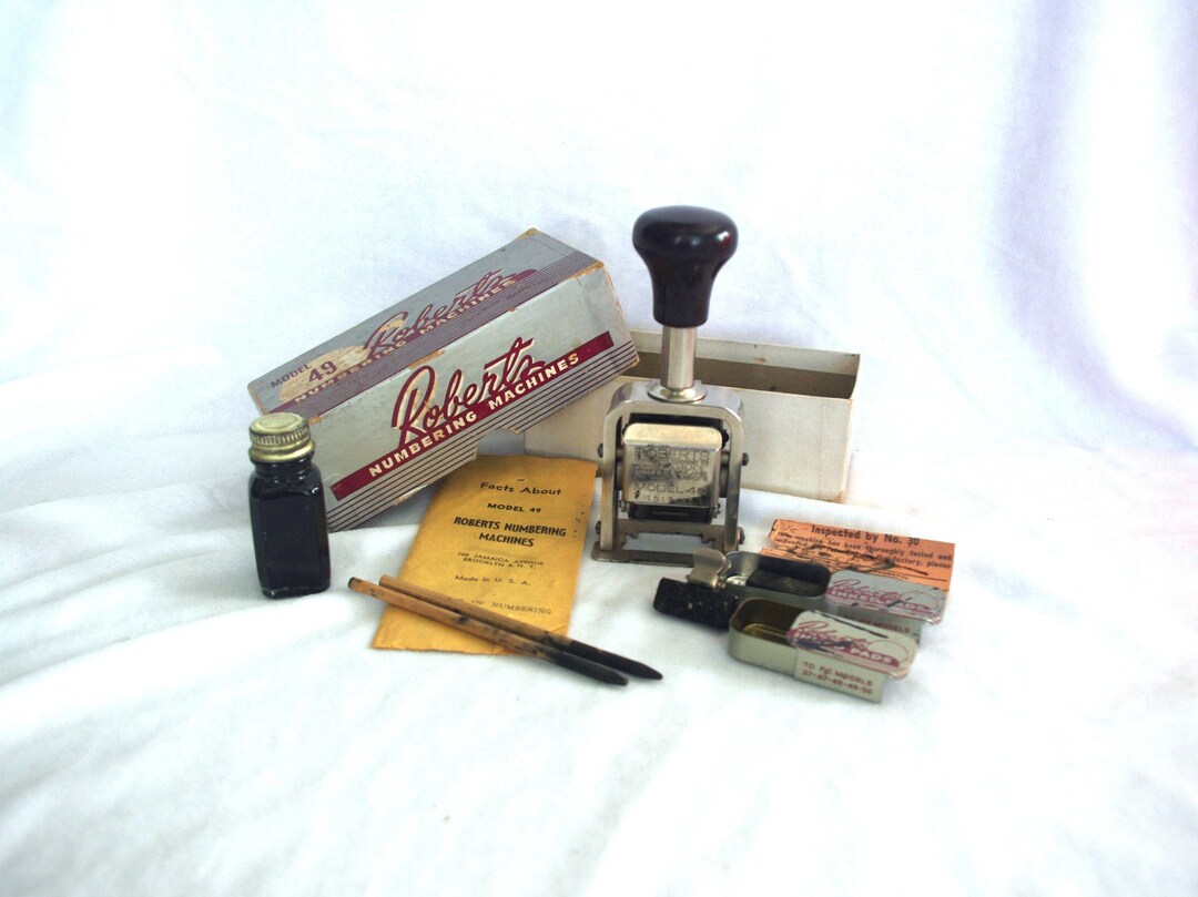 Vintage Numbering Machine / Stamping Device: Roberts Model 49, Original ...