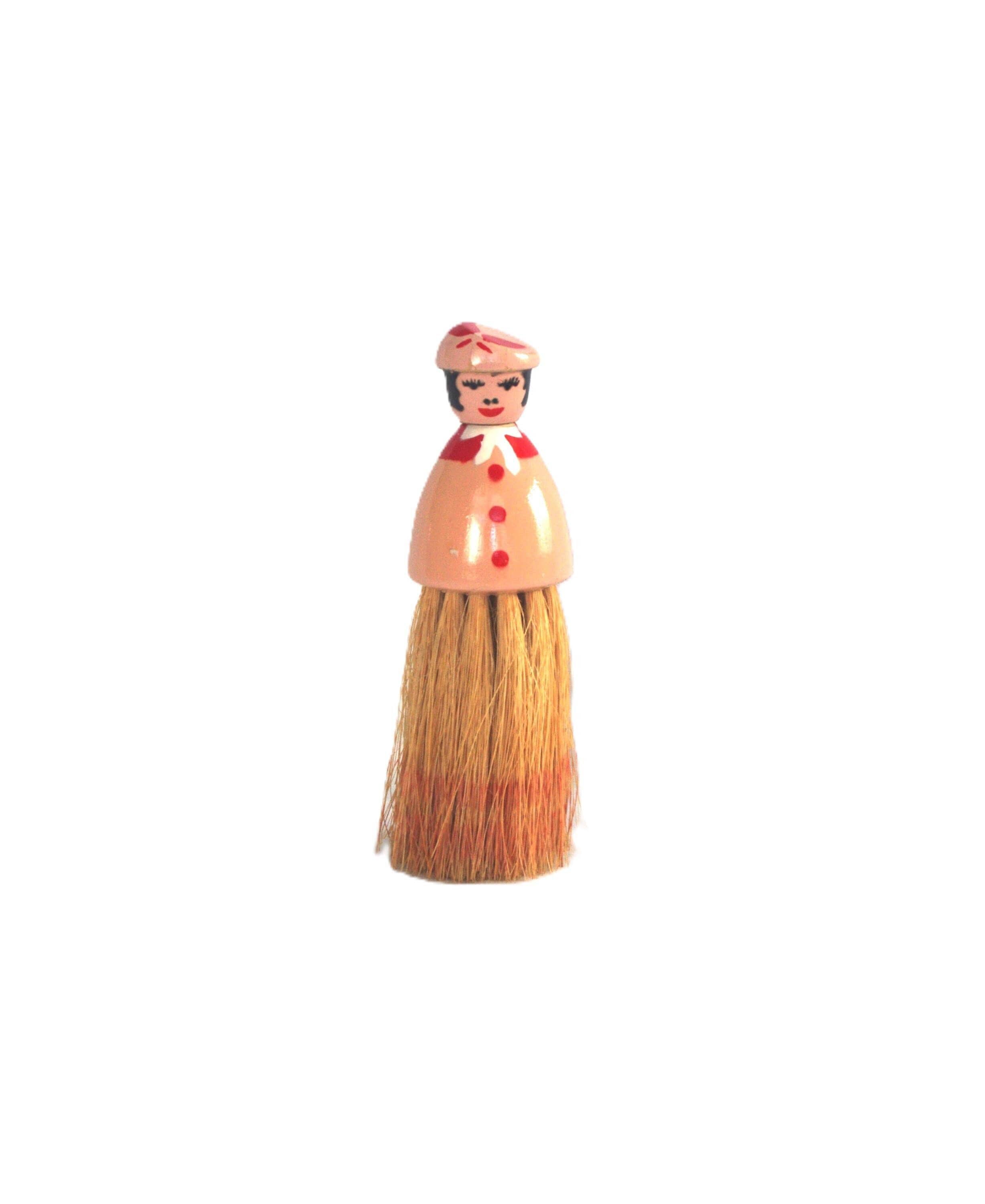 Vintage Clothes / Clothing Brush: Figural Lady in Pink, Painted Wood ...