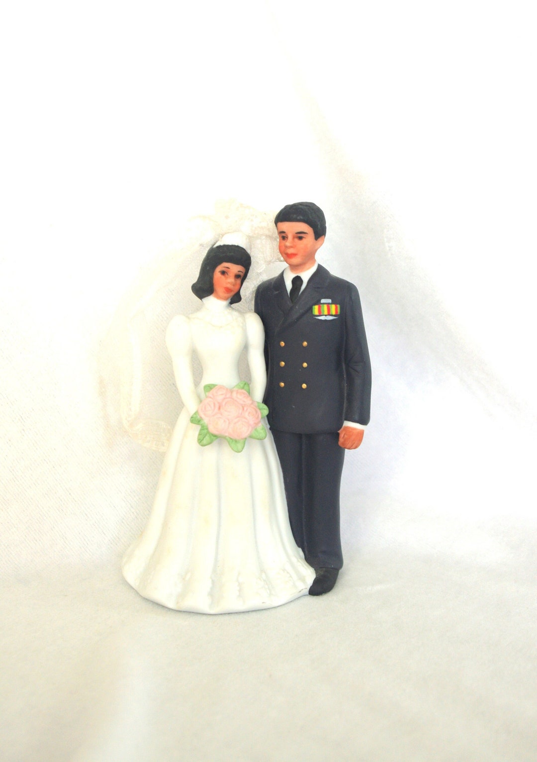Vintage Wedding Cake Topper: Lefton U.S. Navy African American / Black ...
