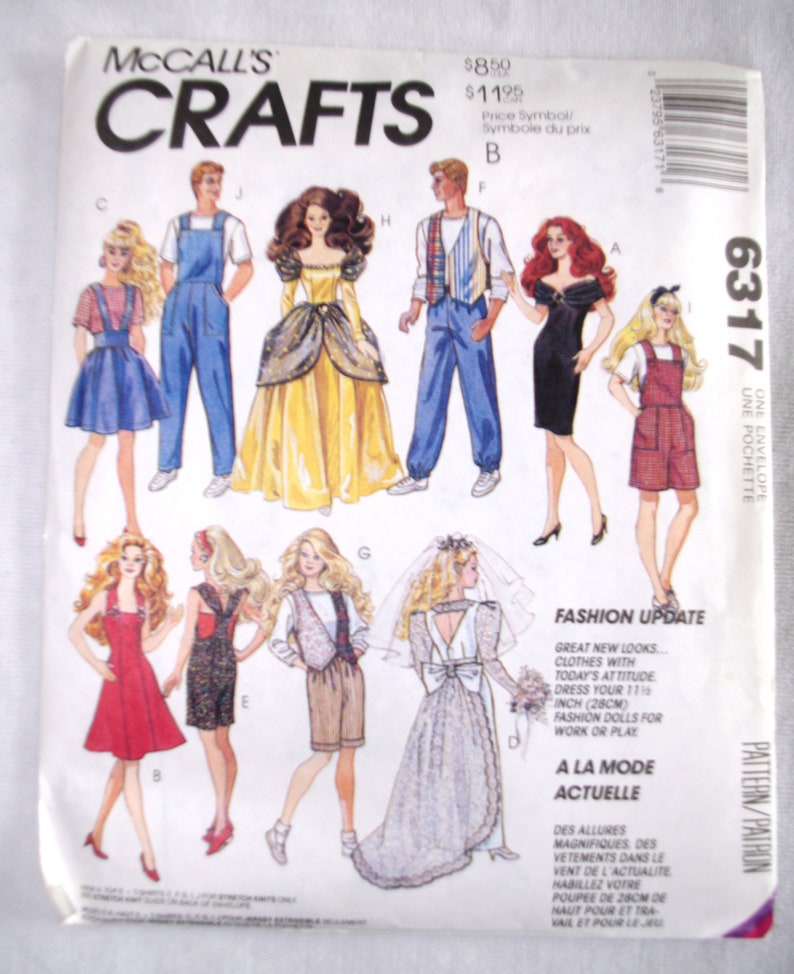 Vintage Mccall's Crafts Pattern: 1993 "fashion Update" 11.5" Doll ...