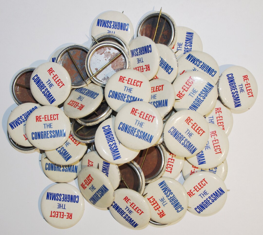 ONE Political Campaign Pin Pinback Button: Generic Re-elect the ...