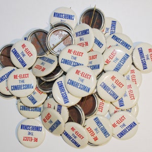 ONE Political Campaign Pin Pinback Button: Generic Re-elect the ...