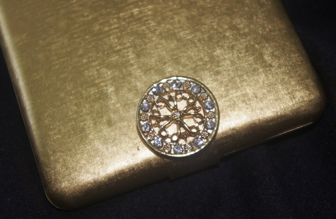 Vintage Powder Compact: Avon Gold "imperial Jewel" Brushed Gold ...