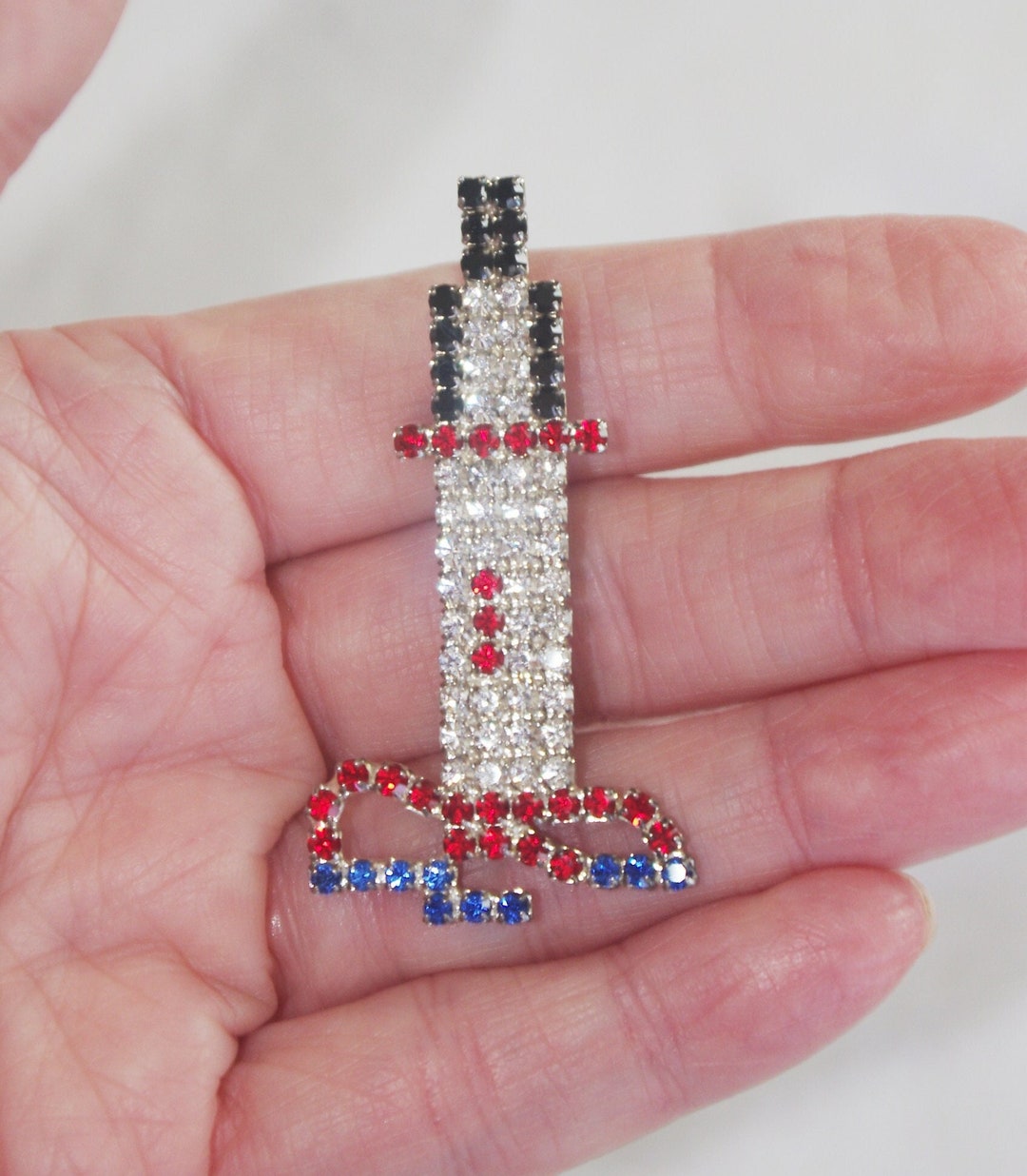 Vintage Pin / Brooch: 1950s Rhinestone Candle / Lighthouse (?) 2.25" - Etsy