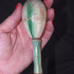 Wooden / Wood Sock Darner / Darning Egg: Striped, White, Green, Red ...