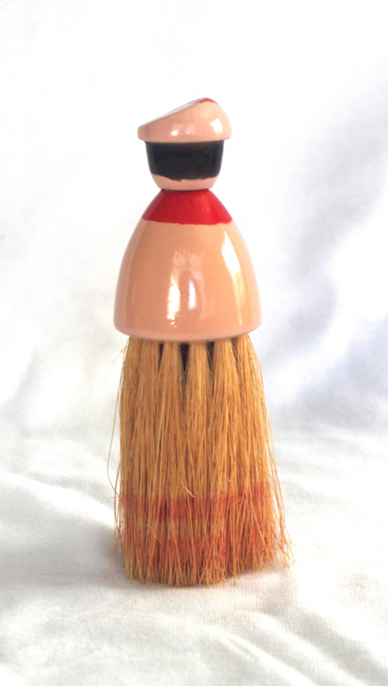 Vintage Clothes / Clothing Brush: Figural Lady in Pink, Painted Wood ...
