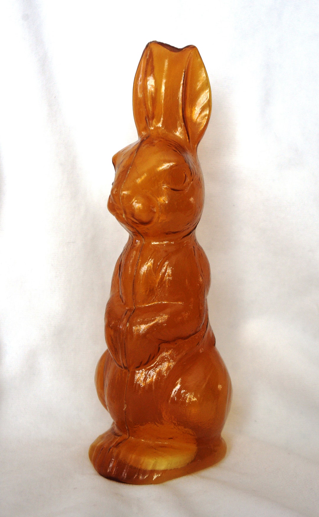 Vintage Easter Rabbit Candy Container: Standing Clear Brown Hard ...
