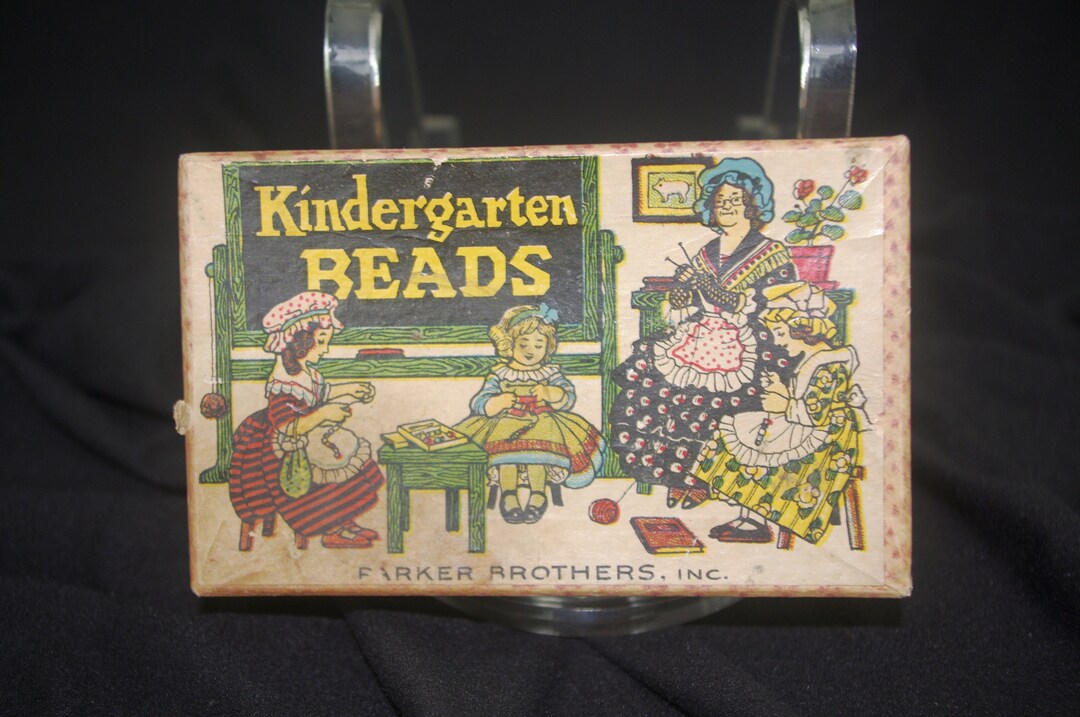 Antique / Vintage Toy: Darling Box, "kindergarten Beads" Parker ...