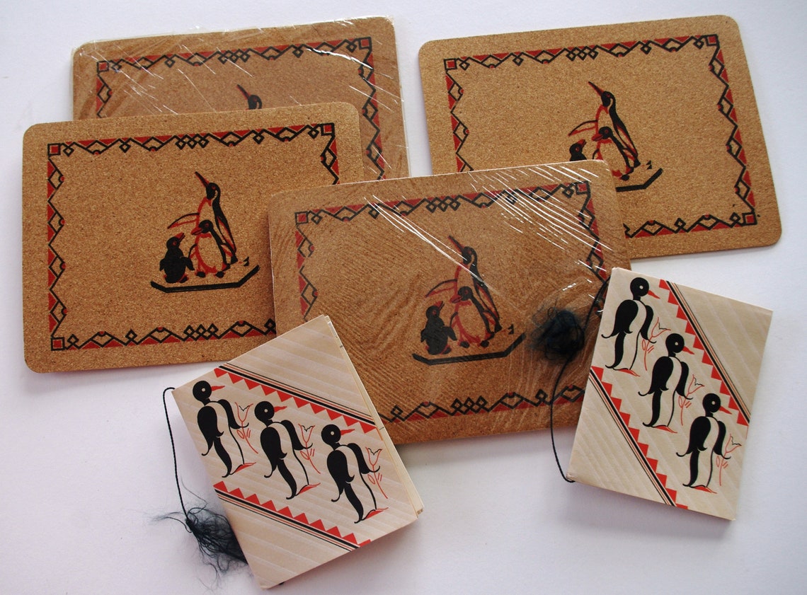 Vintage Bridge Set: 1920s Art Deco Penguin Tally Books & Cork | Etsy
