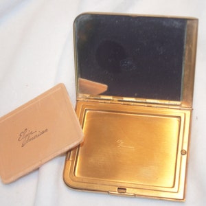 Vintage Powder Compact: "elgin American" Gold Striped, Waterfall Edge ...