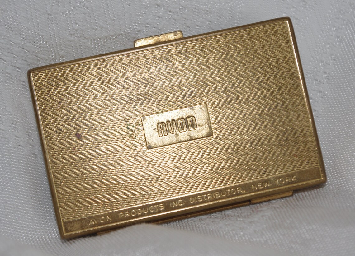 Vintage Powder / Rouge Compact: Avon, Gold, Bamboo, 1950s / 50s / MCM ...