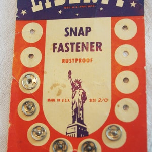 Vintage Sewing Notions: 1930s Snaps - Starsnap Eversnap Liberty Great ...