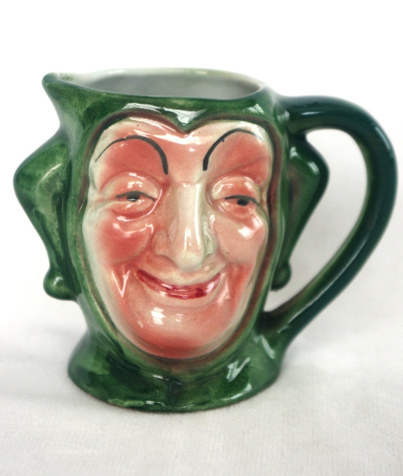 Vintage Figural Creamer / Small Pitcher: Court Jester / Fool, Green - Etsy