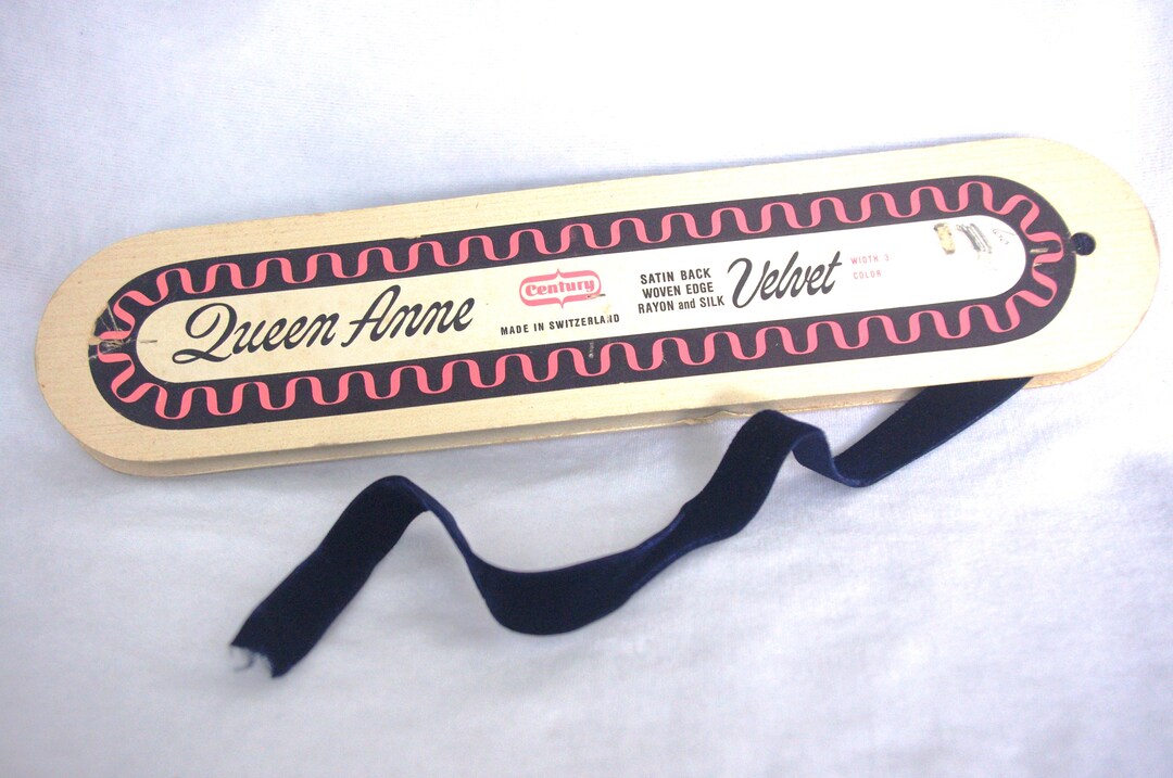 Vintage Trim / Ribbon: 1970s "queen Anne" Swiss Dark Navy Rayon & Silk ...