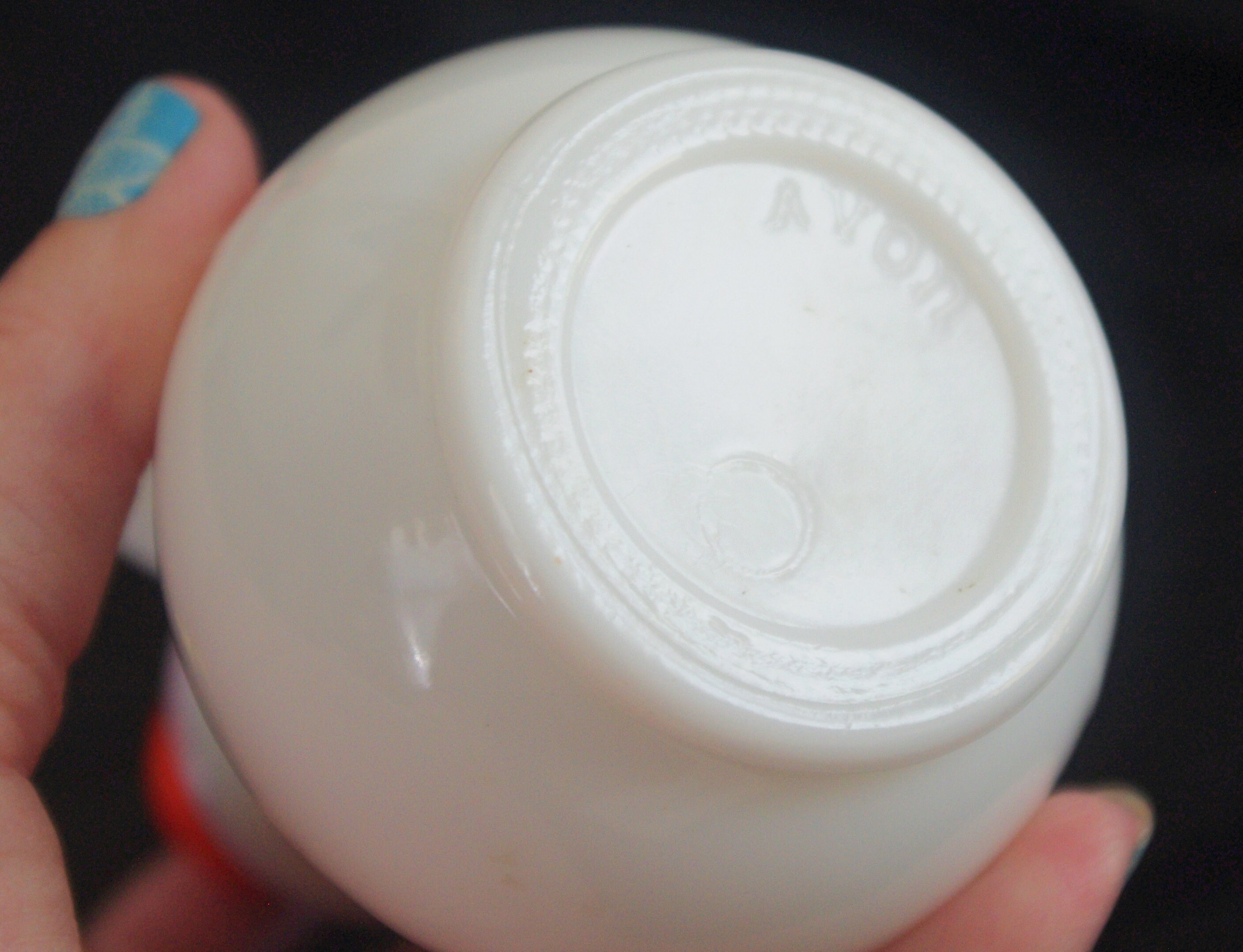 Vintage Cruet / Caster / Pitcher: Avon Milk Glass "strawberries and ...