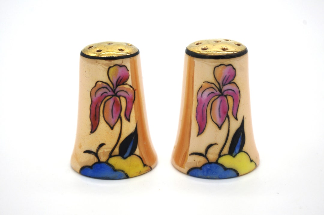 Vintage Orange Lusterware Salt and Pepper Set Lustreware Pink - Etsy