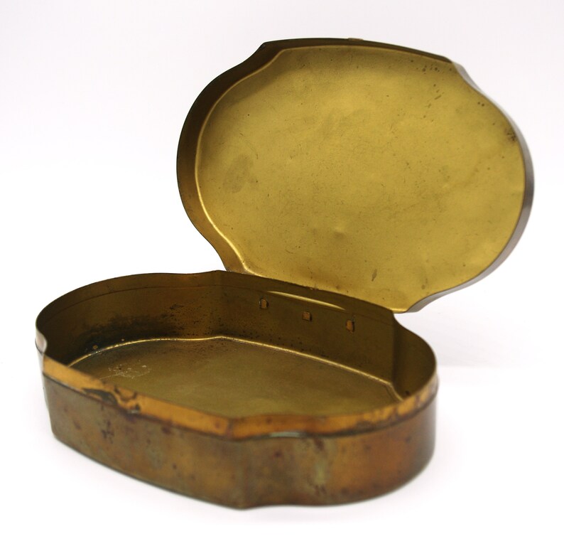 Vintage Candy Box: Brass, Etched Picture, Schrafft's, 1 Pound, Hinged ...
