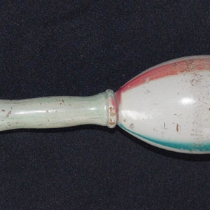 Wooden / Wood Sock Darner / Darning Egg: Striped, White, Green, Red ...