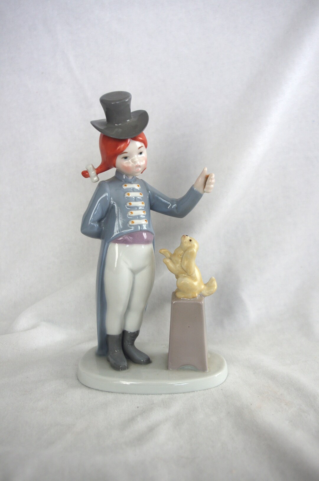 Vintage Figurine: Goebel Circus Series, "dog Tamer" 1985 Girl W/ Dog - Etsy