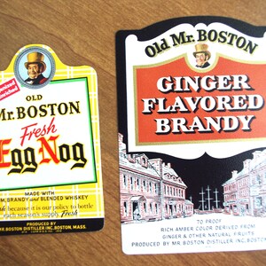 6 Vintage Liquor Bottle Labels: Old Mr. Boston Brandy Sloe - Etsy