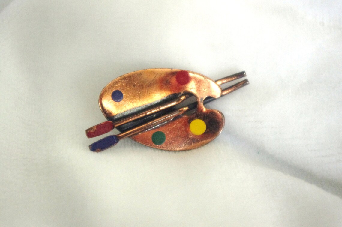 Vintage Small Brooch / Pin MCM / 1950s / Modernist: Copper - Etsy