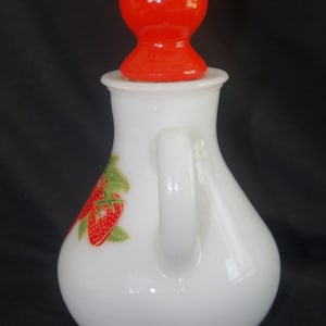 Vintage Cruet / Caster / Pitcher: Avon Milk Glass "strawberries and ...