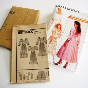 Vintage Butterick Pattern: Tea Length Fancy Sleeve / Bridesmaid's Dress ...