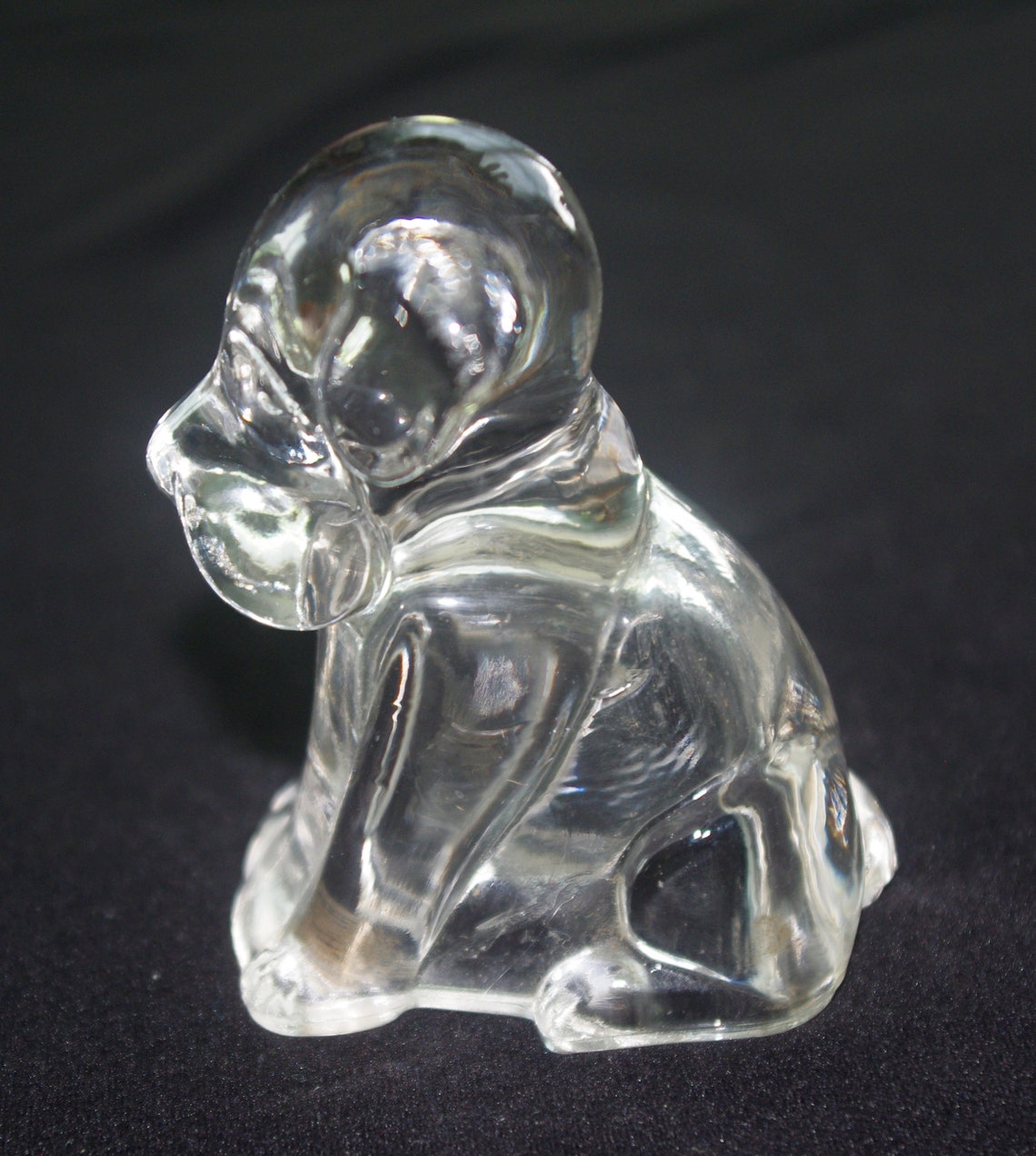 Vintage Candy Container: Sitting Sad Dog, Glass, 1940s / 40s - Etsy