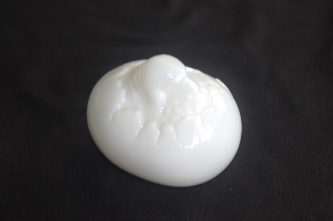 Vintage Easter: Victorian Blown Milk Glass Egg, Chick Breaking Out of ...