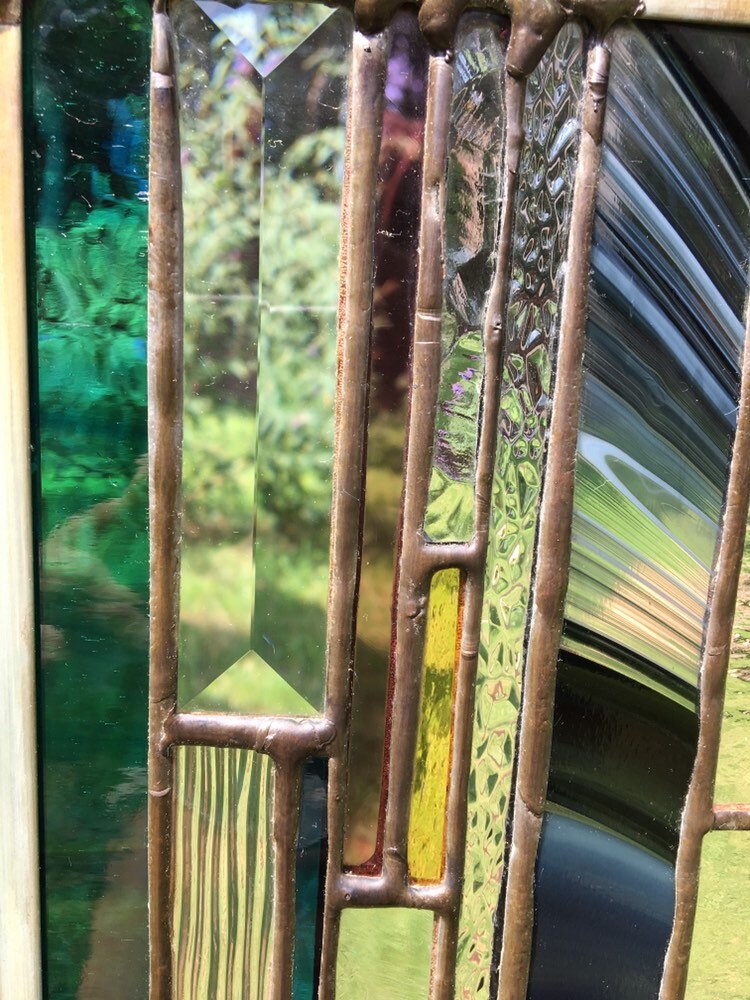 Geometric Abstract Linear Design Stained Glass Panel - Etsy