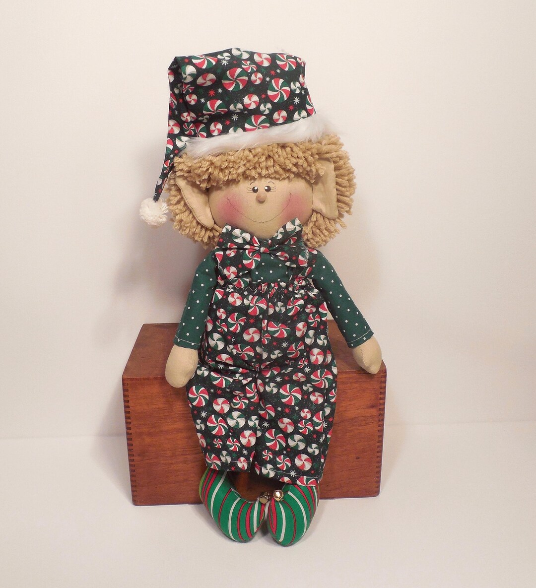 Primitive ELF Doll ELVES Christmas Doll Folk Art Shelf Sitter Farmhouse ...