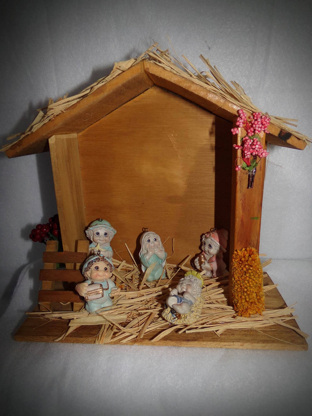 Vintage Nativity Set / Rustic Nativity Creche / Religious Home Decor ...