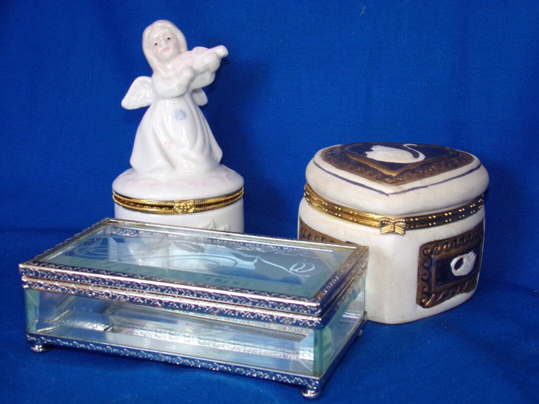 Religous Trinket Box Set of 3 / Angel Mini Jewelry Box / A Gift for Her ...