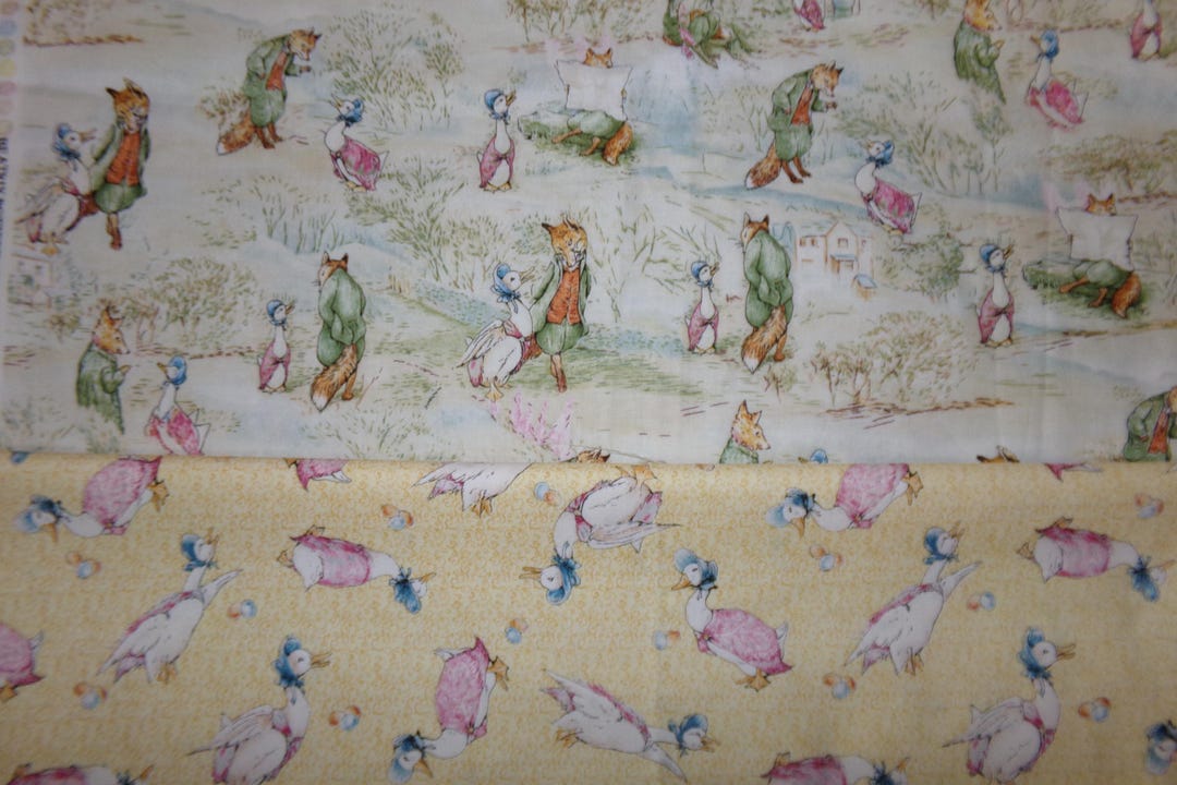Beatrix Potter Fabric / Mother Goose Fabric / 2 Pieces of the Story ...