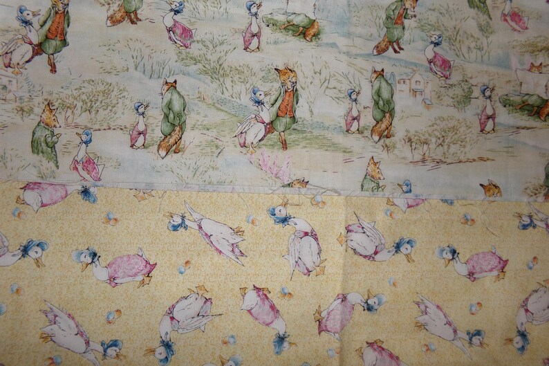 Beatrix Potter Fabric / Mother Goose Fabric / 2 Pieces of the Story ...