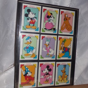 Vintage Framed Mickey Mouse Disney Cards / Childrens Room Decor ...