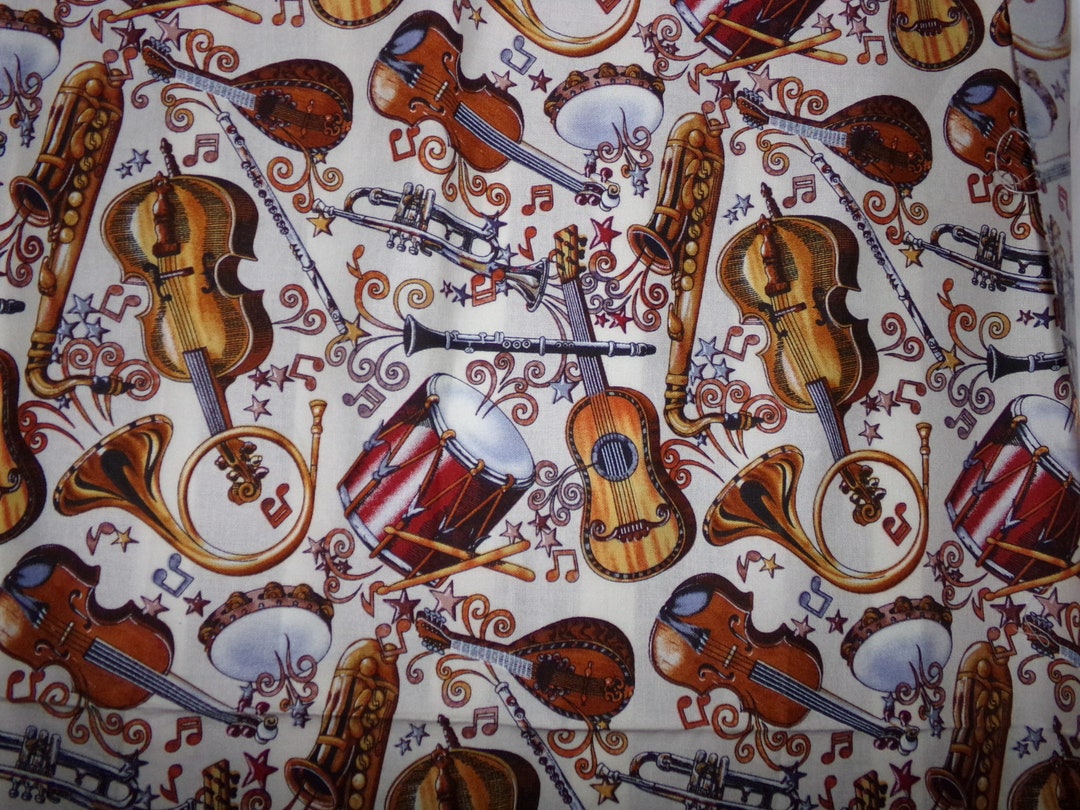 End of Bolt Fabric / Musical Instrument Fabric / Band Fabric / Music ...