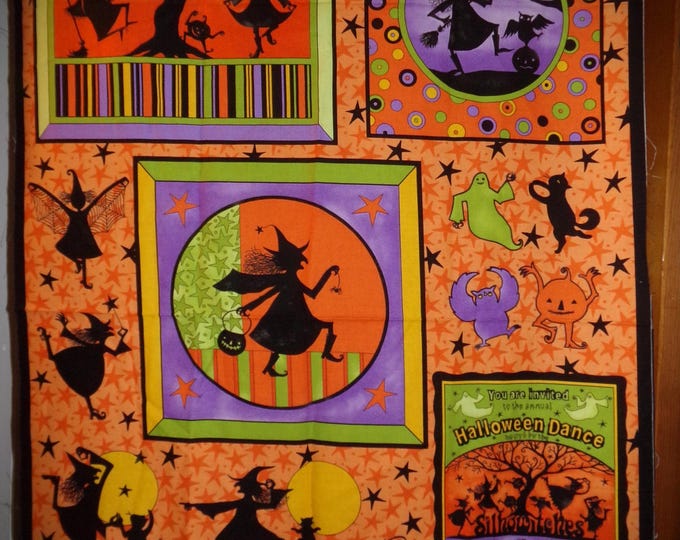 Halloween Fabric / Halloween Witch Panel Fabric / Silowitches Fabric - Etsy