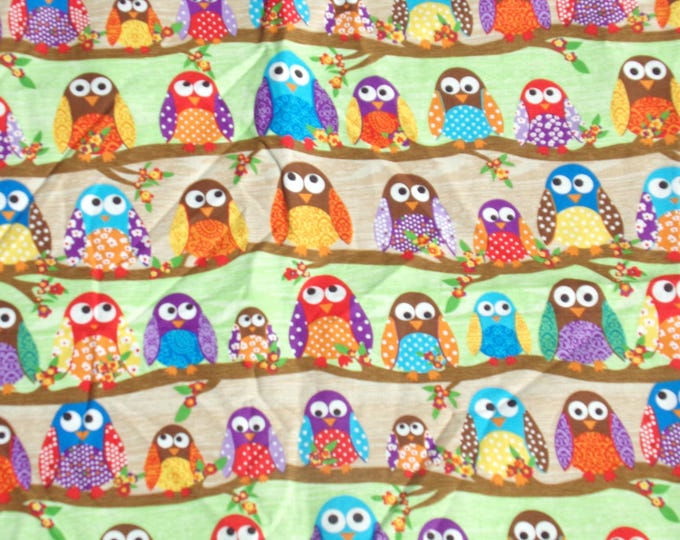 Hoot Owl Fabric / Vintage Outdated Fabric / What a Hoot Fabric ...