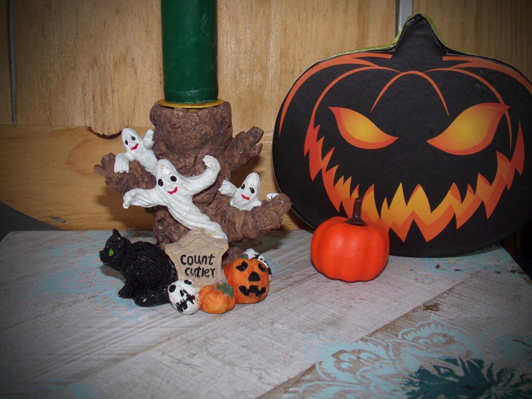 Vintage Halloween Candle Holder / Ghost Candle Holder / Fall Decor ...