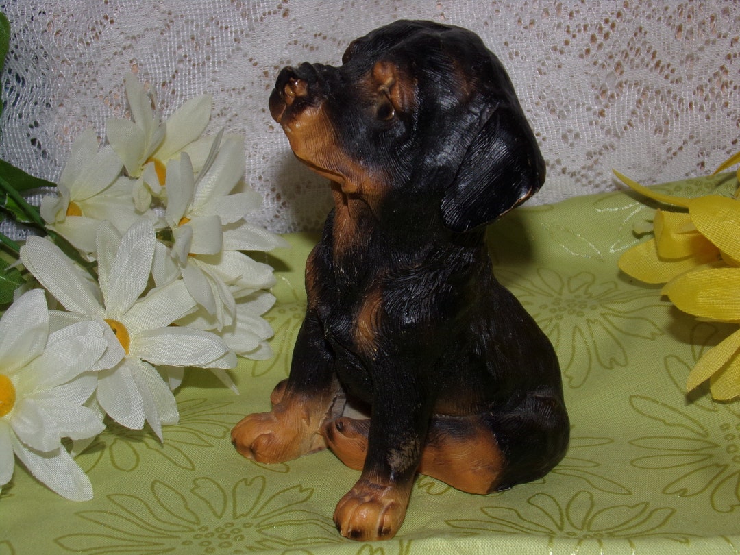 Vintage Rott Weiler Puppy Figurine / Outdoor Garden Decoration ...